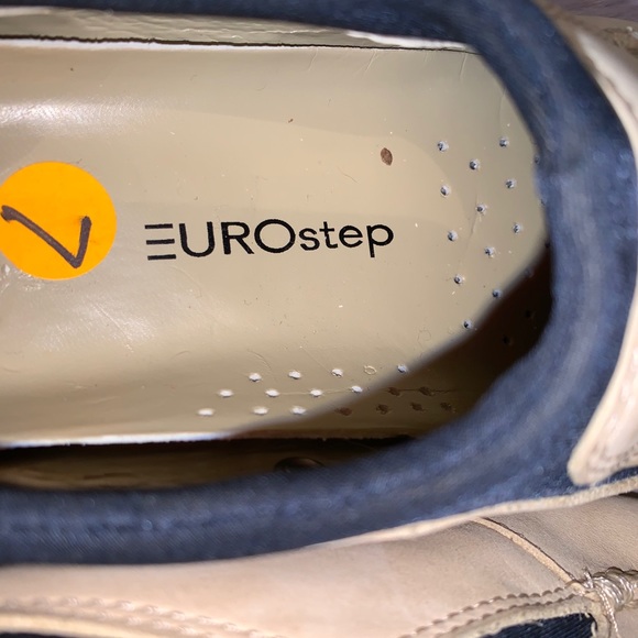 euro step | Shoes | Euro Step Cream Leather Boat Shoe Loafer Size 7 ...